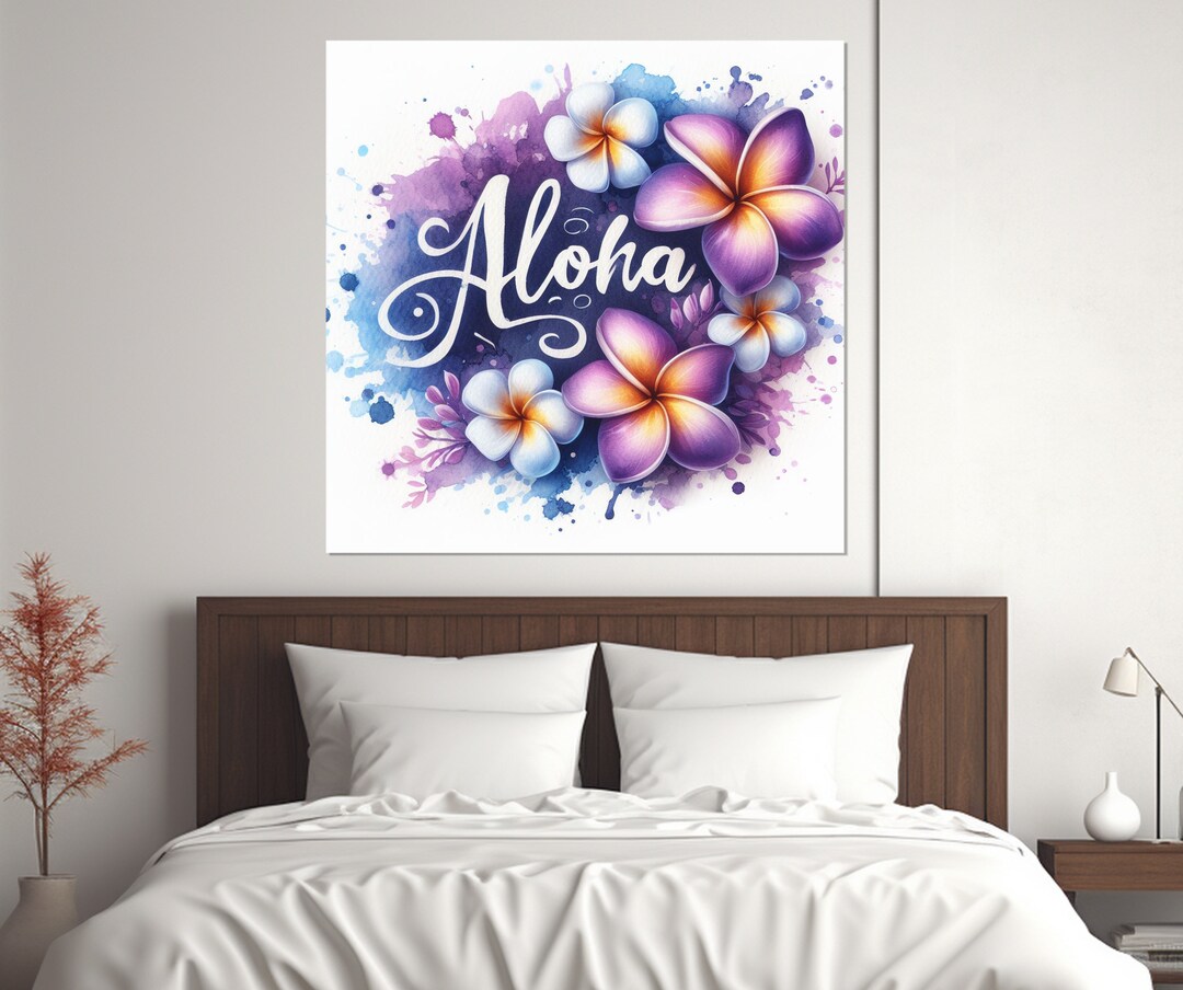 Hawaii Sign Canvas Print, Aloha Wall Art, Aloha Painting, Hawaiian Wall ...
