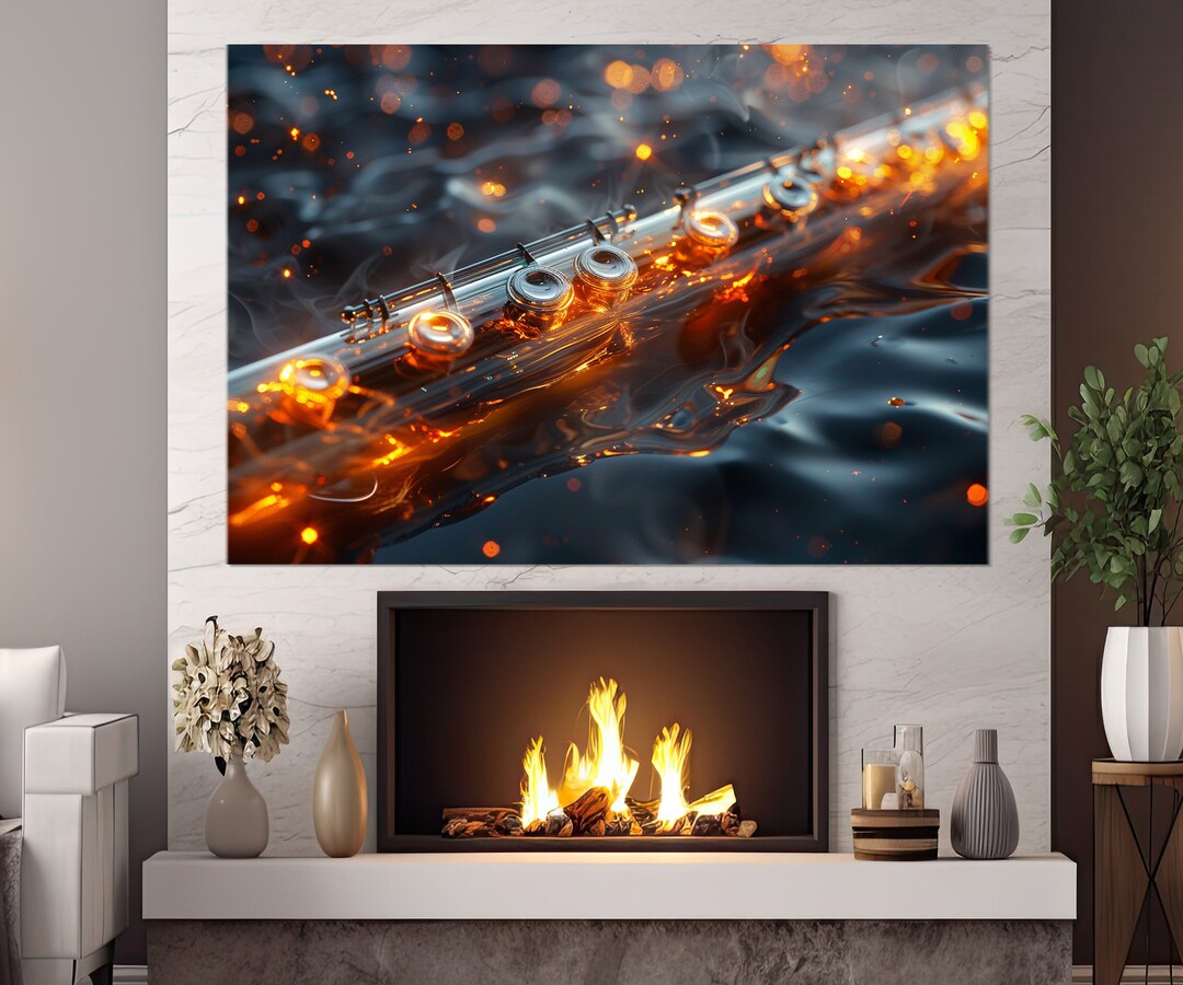 Abstract Flute Painting Canvas Print, Flute Wall Art, Flute Player Gift ...