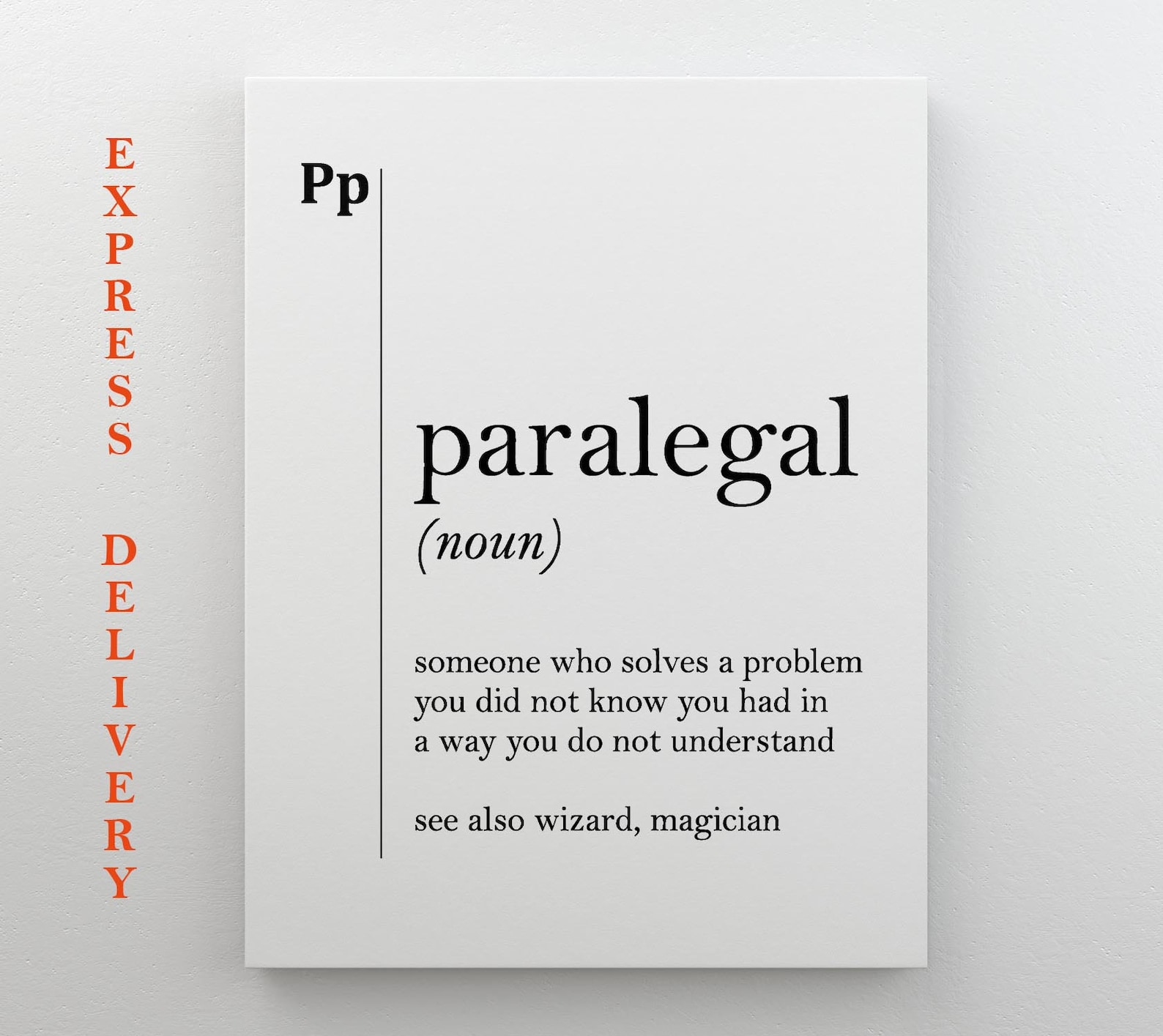 Paralegal Definition Canvas Print Lawyer Gift Lawyer Office Decor ...