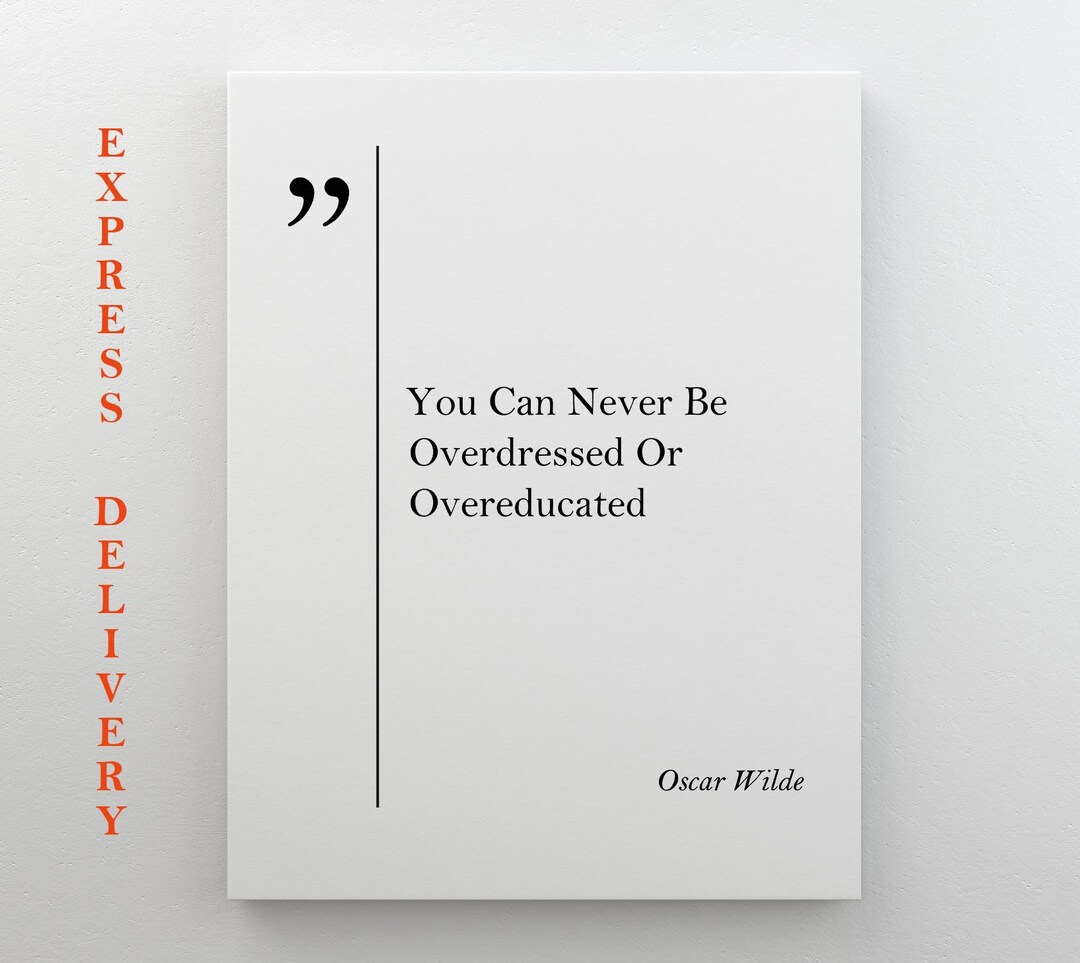 Oscar Wilde Quotes Canvas Print Oscar Wilde Wall Art Wife Gift Poster ...