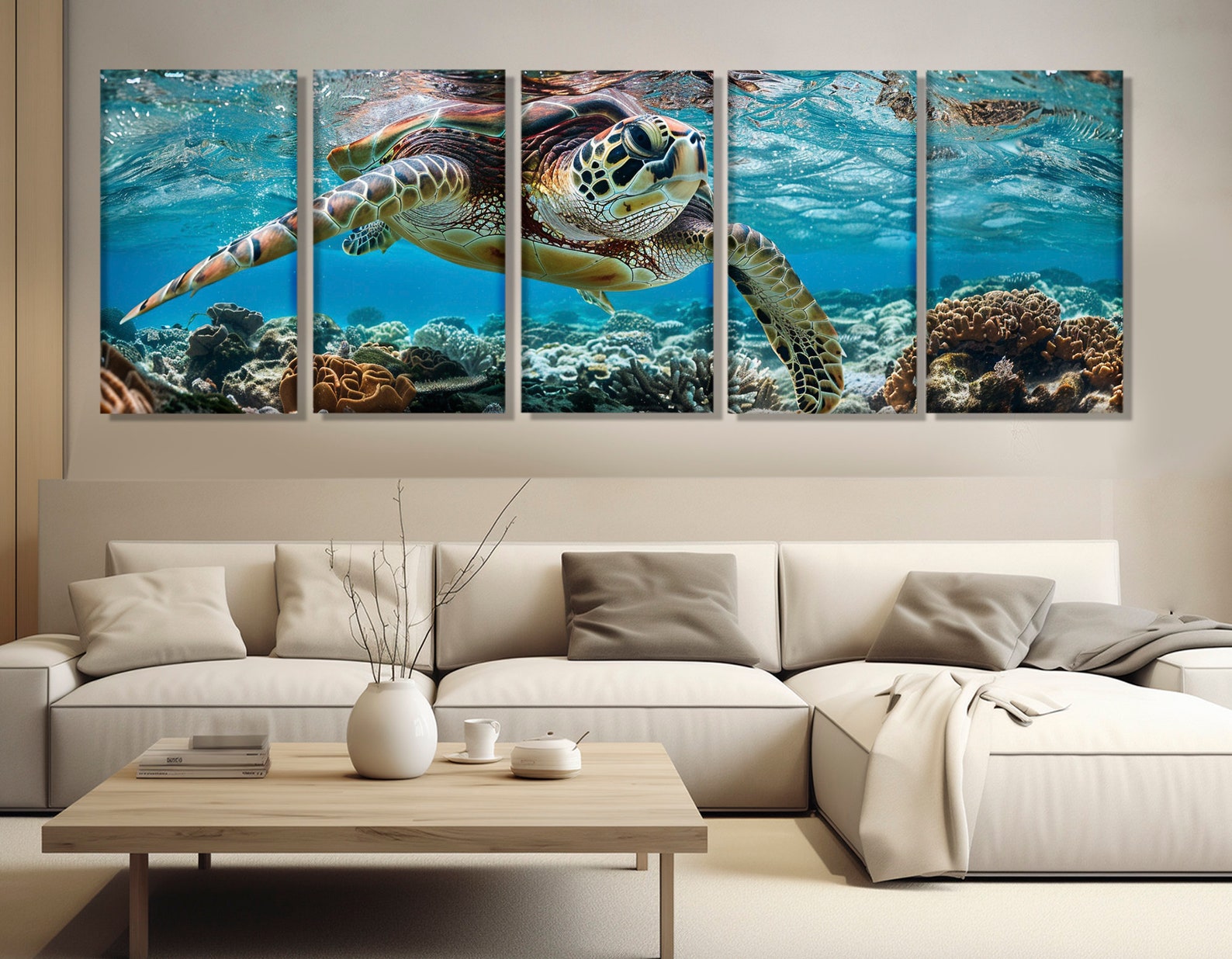 Sea Turtle Canvas Print, Turtles Wall Art, Sea Life Canvas Art, Sea ...
