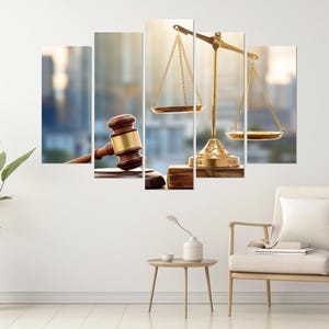 Justice Canvas Wall Art, Lawyer Office Decor, Judge Gift, Law Wall Art ...