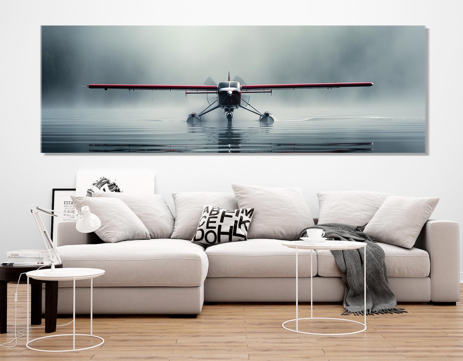 Scenic Sea Plane Canvas Print, Hydro Airplane Panoramic Poster ...