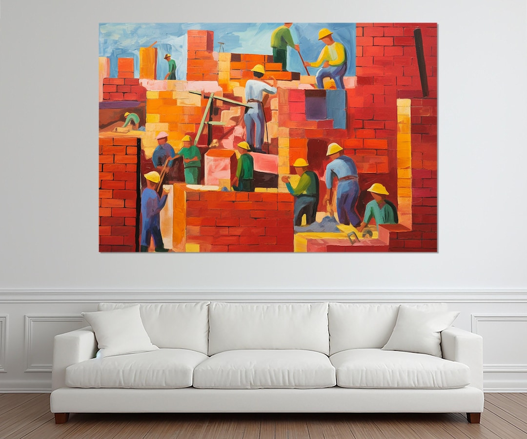 Abstract Сonstructing Wall Art, Builder Gift, Architect Gift ...