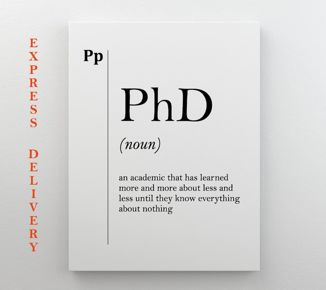 Phd Definition Canvas Print, Phd Gift, Philosophy Wall Art, Professions ...