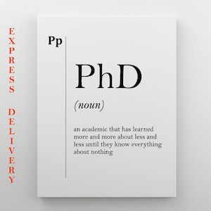 Phd Definition Canvas Print, Phd Gift, Philosophy Wall Art, Professions ...