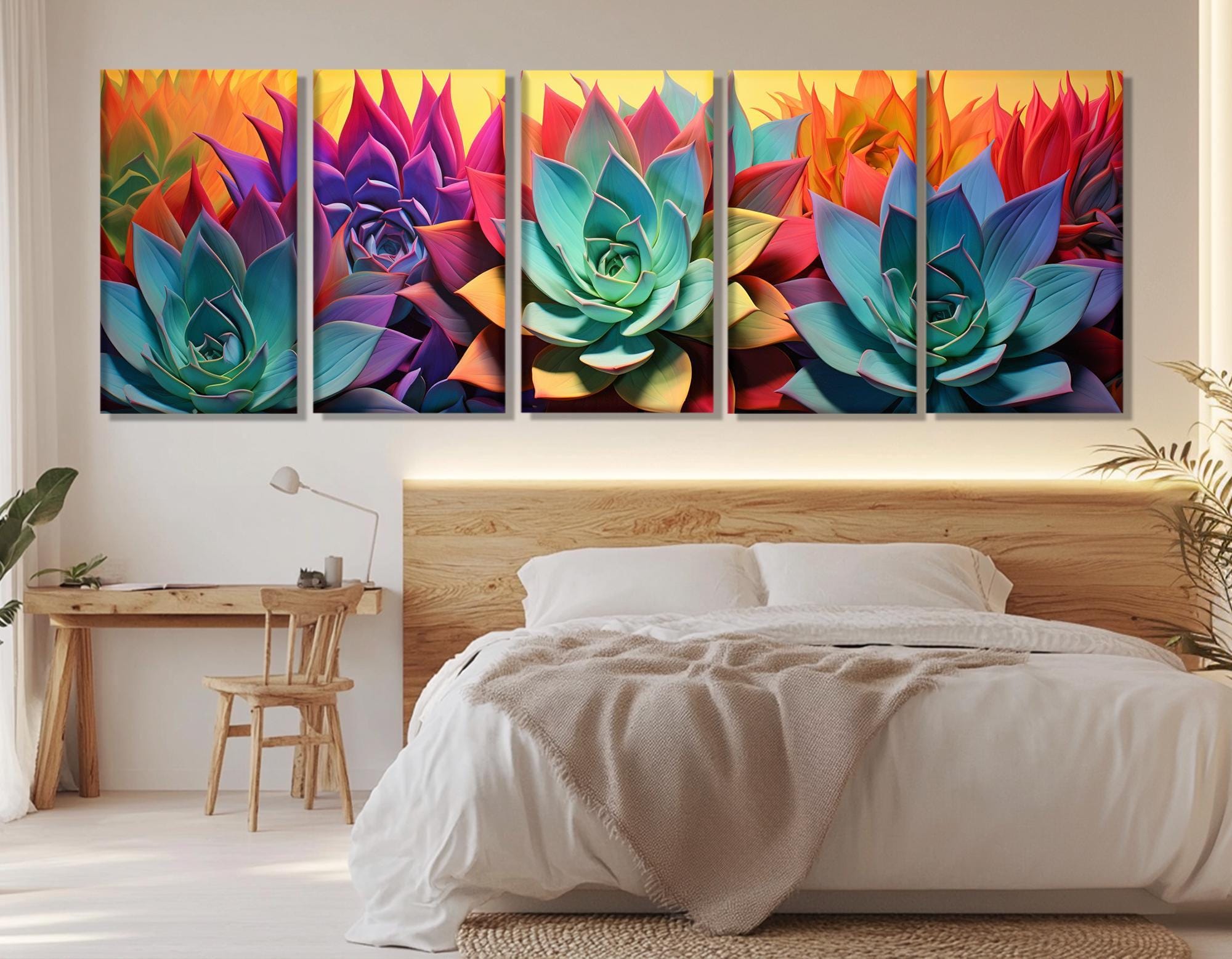 Colorful Agave Painting Canvas Print, Agave Wall Art, Cactus Canvas Art ...