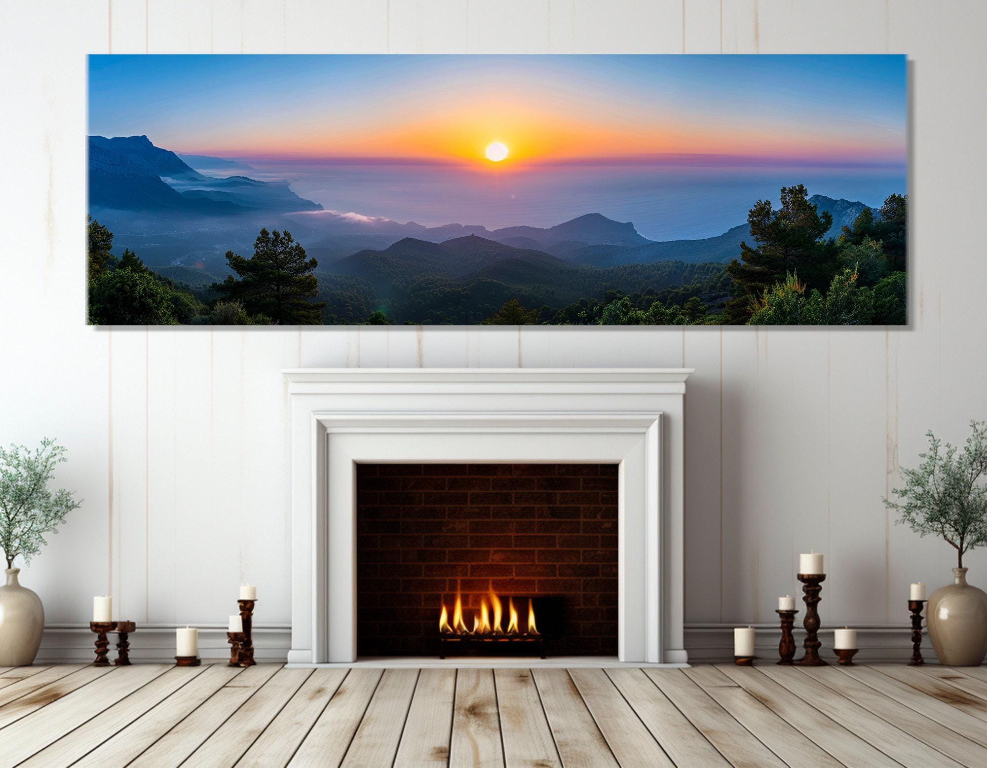 Scenic Sunset Over Sea Canvas Print, Stunning Sunset Painting, Nature ...