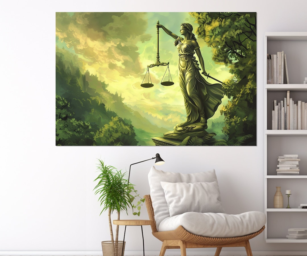 Abstract Lady Justice Statue Painting, Justice Canvas Print, Justice ...