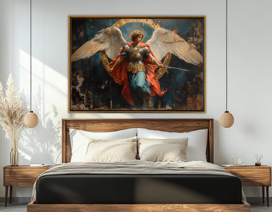 Saint Michael the Archangel Canvas Print, Christian Wall Art, St ...