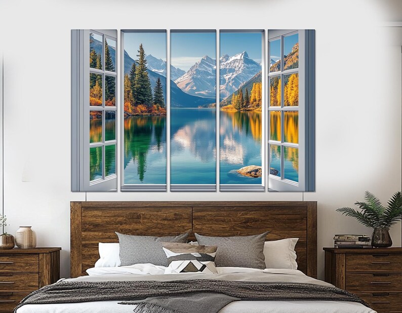 Open Window With the Banff National Park View Canvas Print, Alberta ...