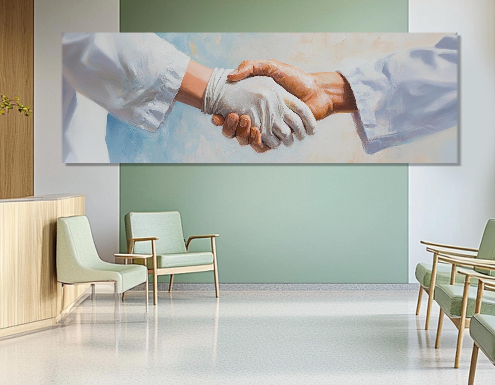Doctors Handshake Painting Canvas Print, Hospital Wall Decor, Doctor ...