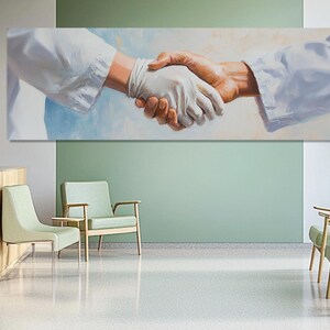 Doctors Handshake Painting Canvas Print, Hospital Wall Decor, Doctor ...