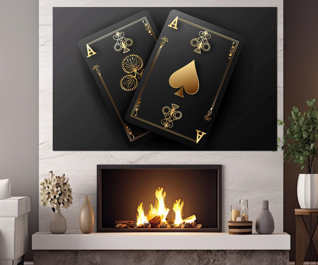 Impression abstraite sur toile Pocket Aces, art mural poker, cadeau ...