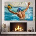 Water Polo Wall Art, Water Polo Watercolor Canvas Print, Water Polo Fan ...