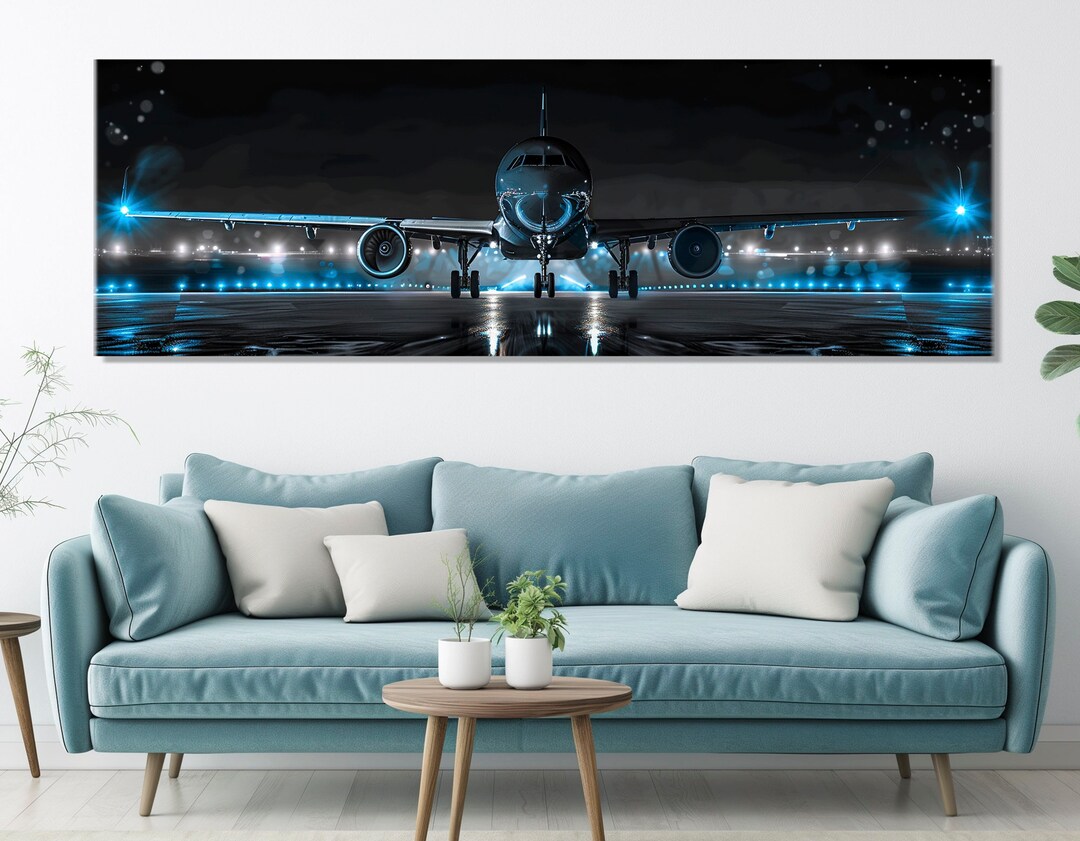 Large Aircraft Canvas Print, Plane Panoramic Poster, Aircrafts Wall Art ...