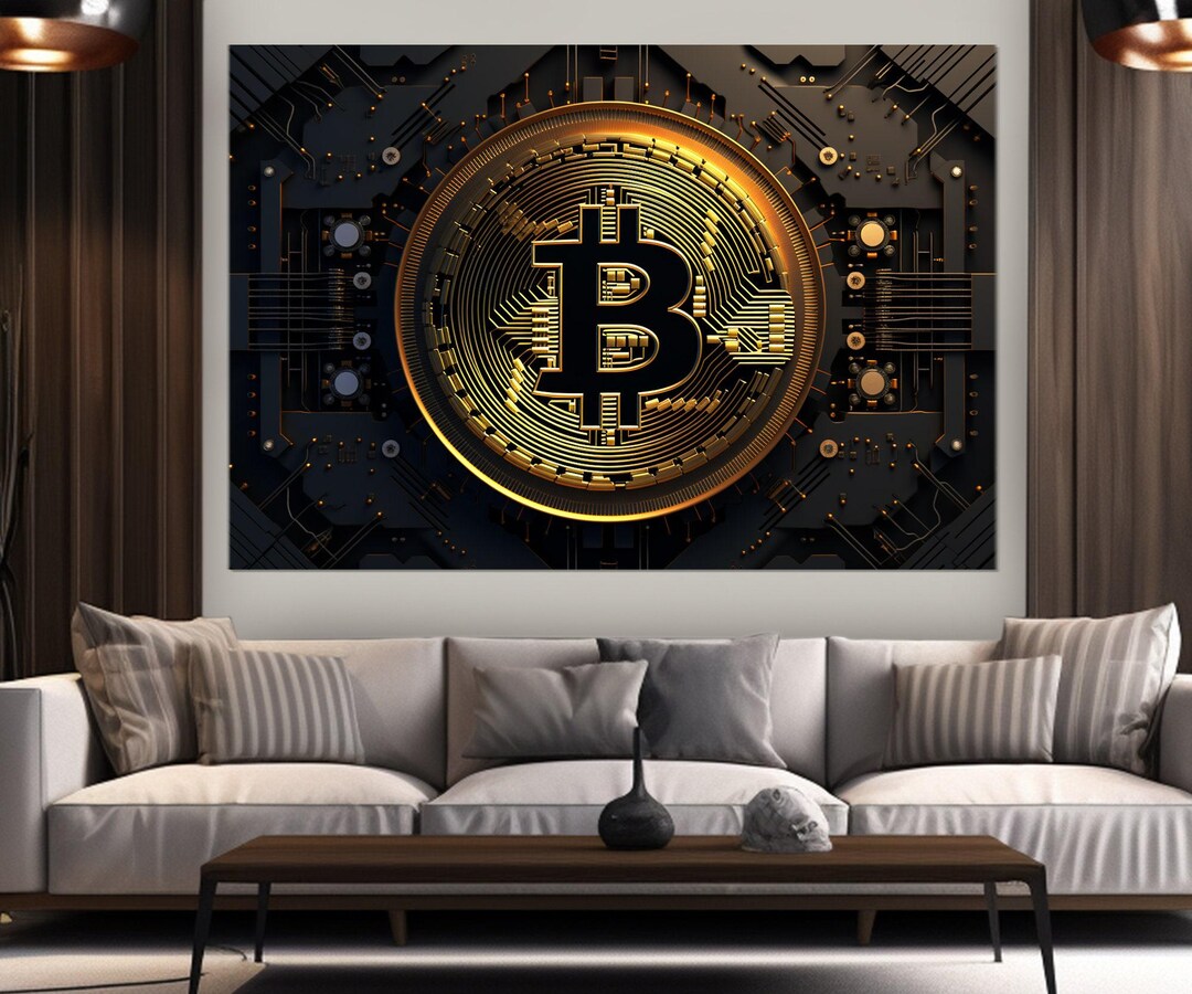 Crypto Wall Art, Large Bitcoin Canvas Print, Crypto Trader Gift, Crypto ...