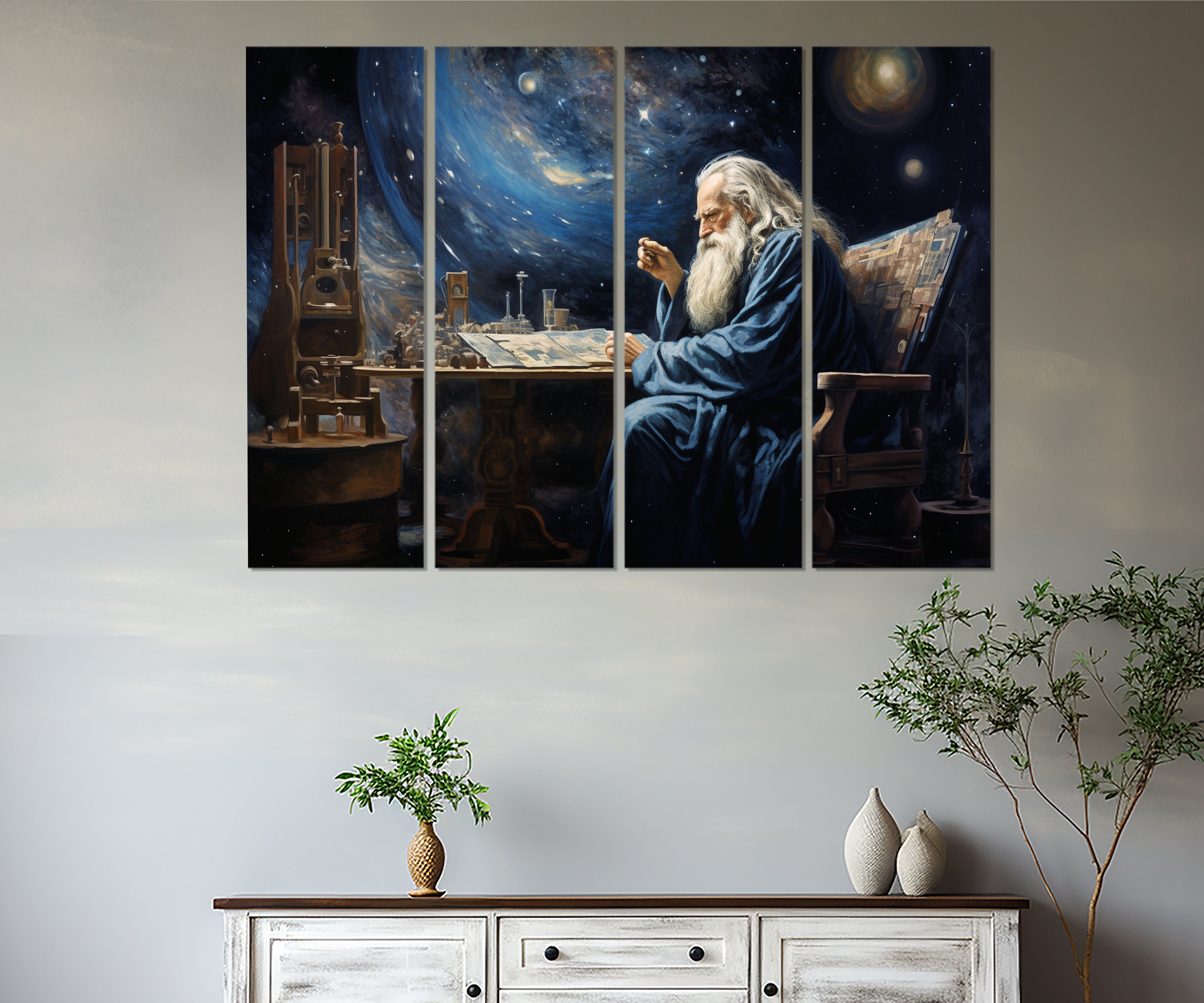 Astronomy Canvas Print, Astronomy Painting, Astronomer Gift, Abstract ...