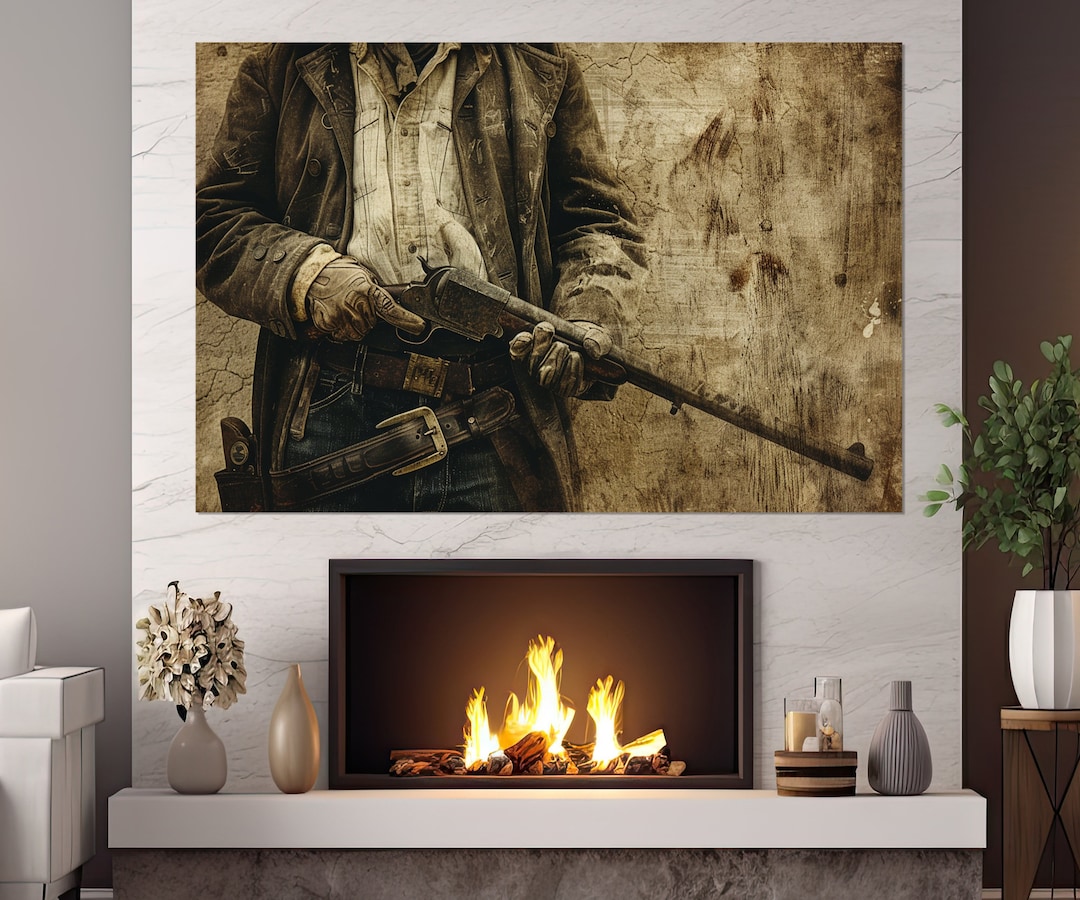 Old West Lawman With Rifle Canvas Print, Wild West Wall Art, Sheriff ...
