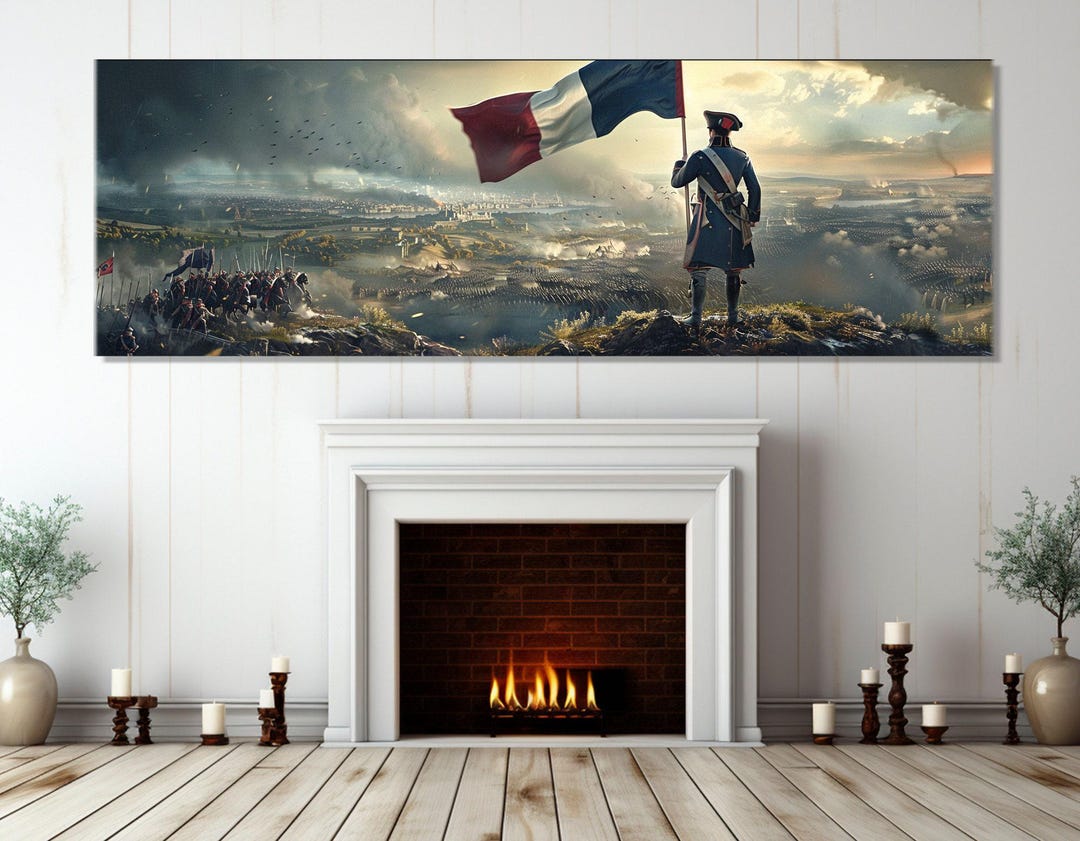 Napoleon Holding French Flag Painting, Napoleon Canvas Print, French ...