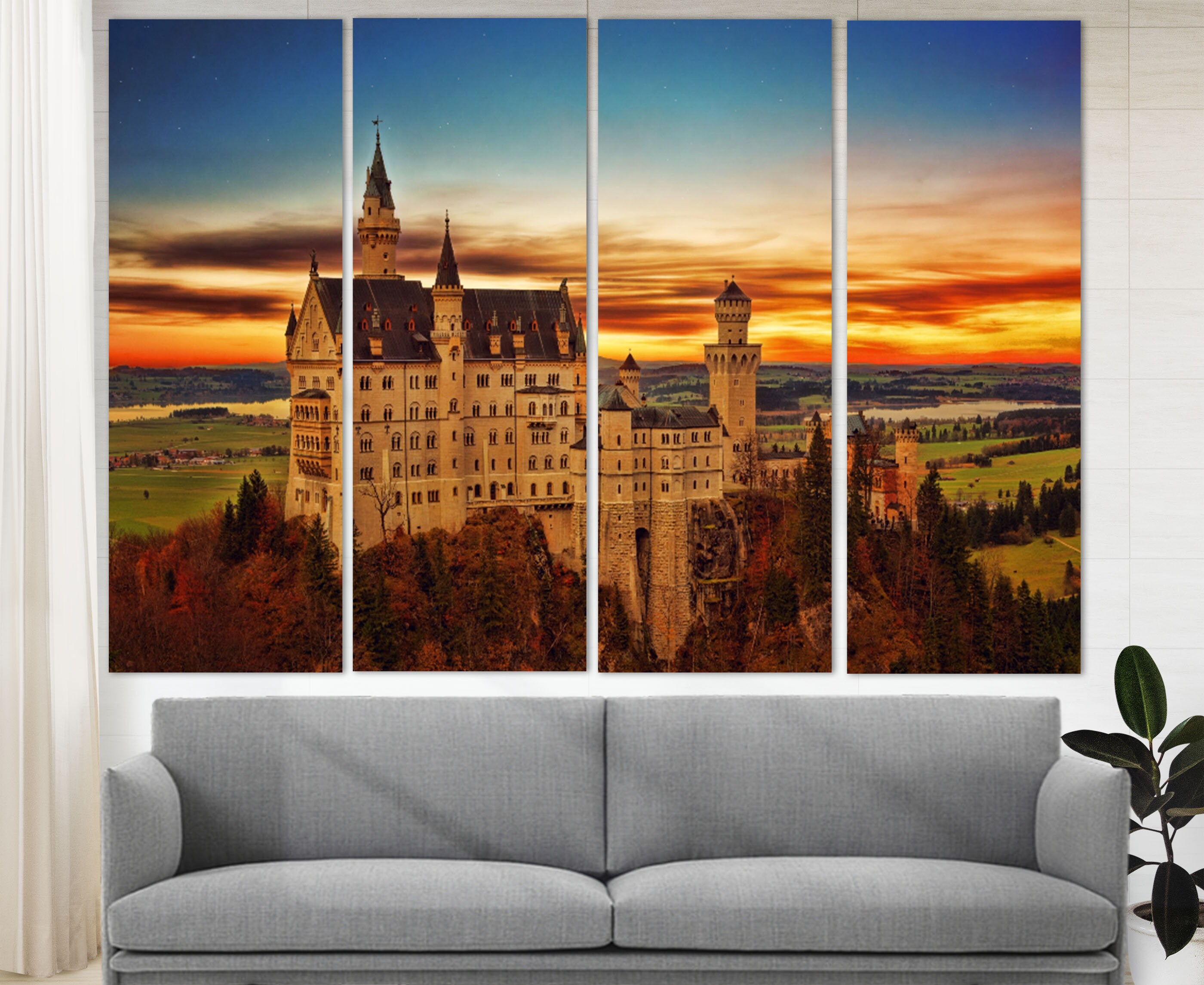 German Castle Hohenzollern Canvas Print Germany Wall Decor | Etsy