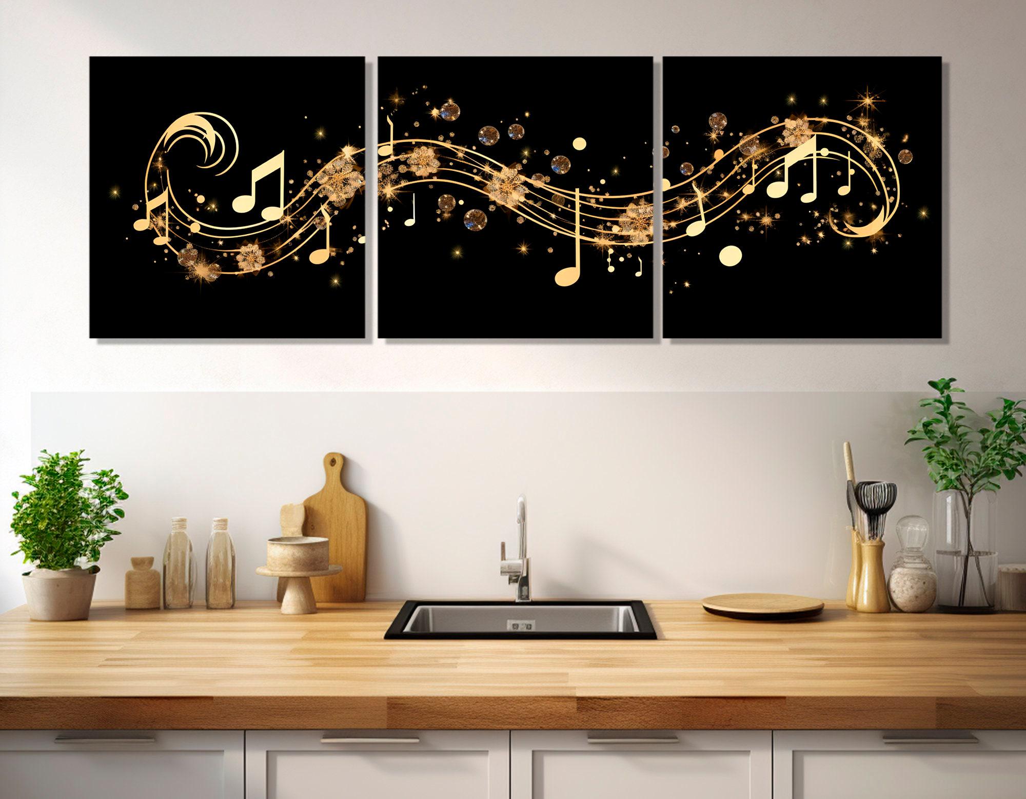 Large Music Wall Art, Abstract Notes Canvas Print, Musician Gift ...
