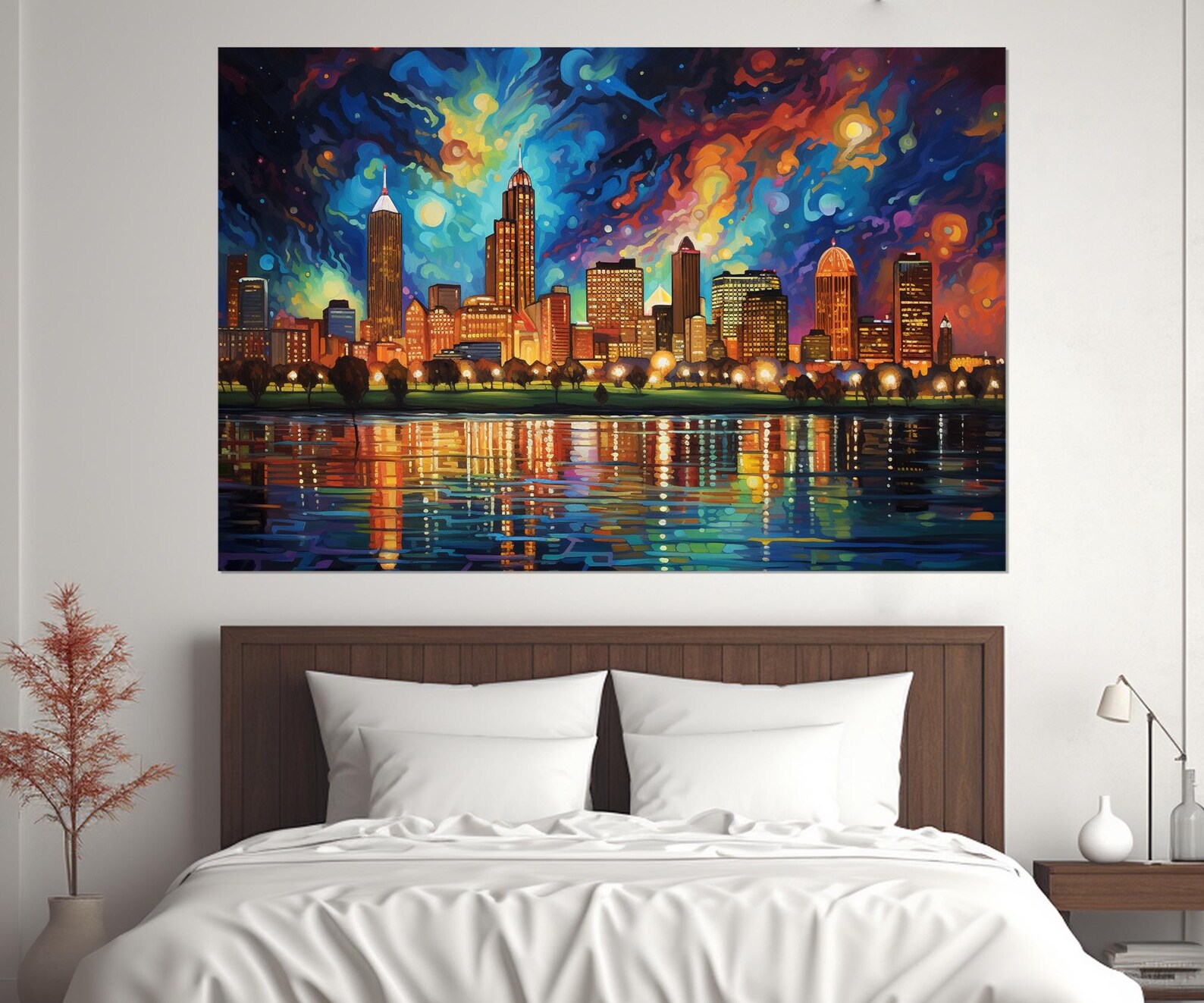 Abstract Detroit Skyline Painting, Detroit Canvas Print, Detroit Wall ...