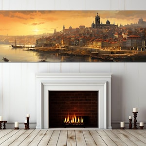Vintage Porto Painting Canvas Print, Vintage Portugal Painting, Porto ...