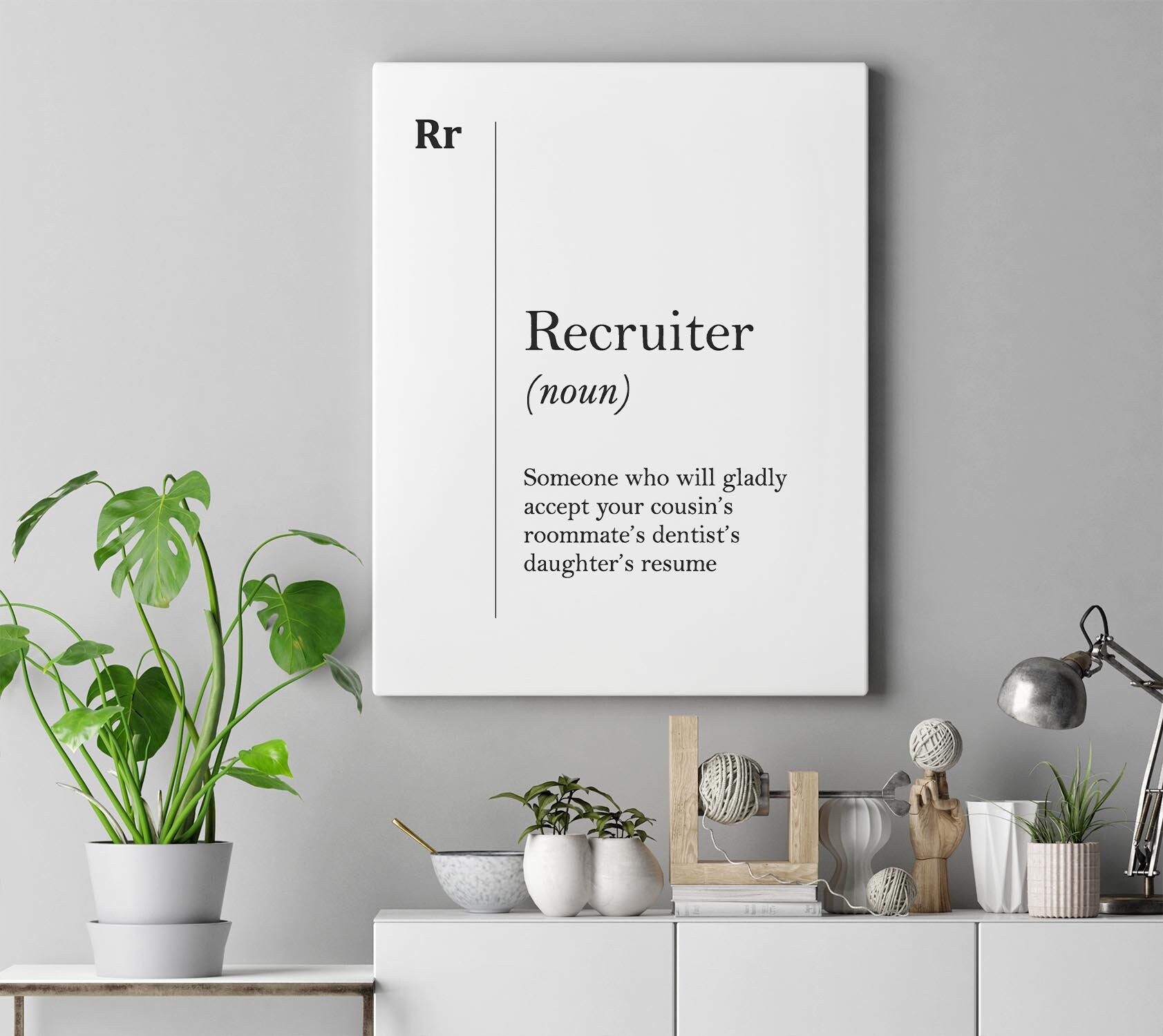 Recruiter Definition Canvas Print Recruiter Gift Human | Etsy