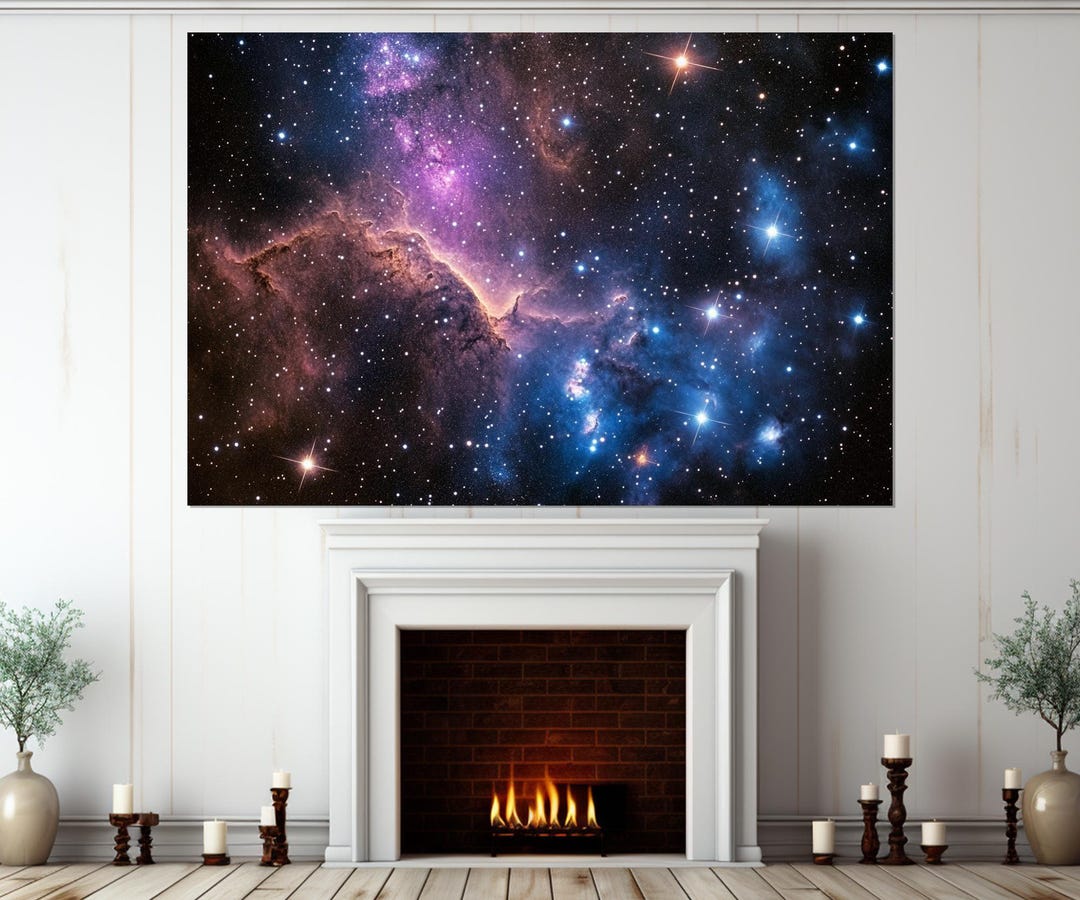 Universe Canvas Print, Abstract Space Painting, Galaxy Canvas Art ...
