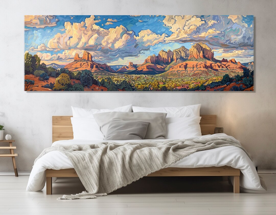 Sedona Rocks Painting Canvas Print, Large Arizona Wall Art, Abstract ...