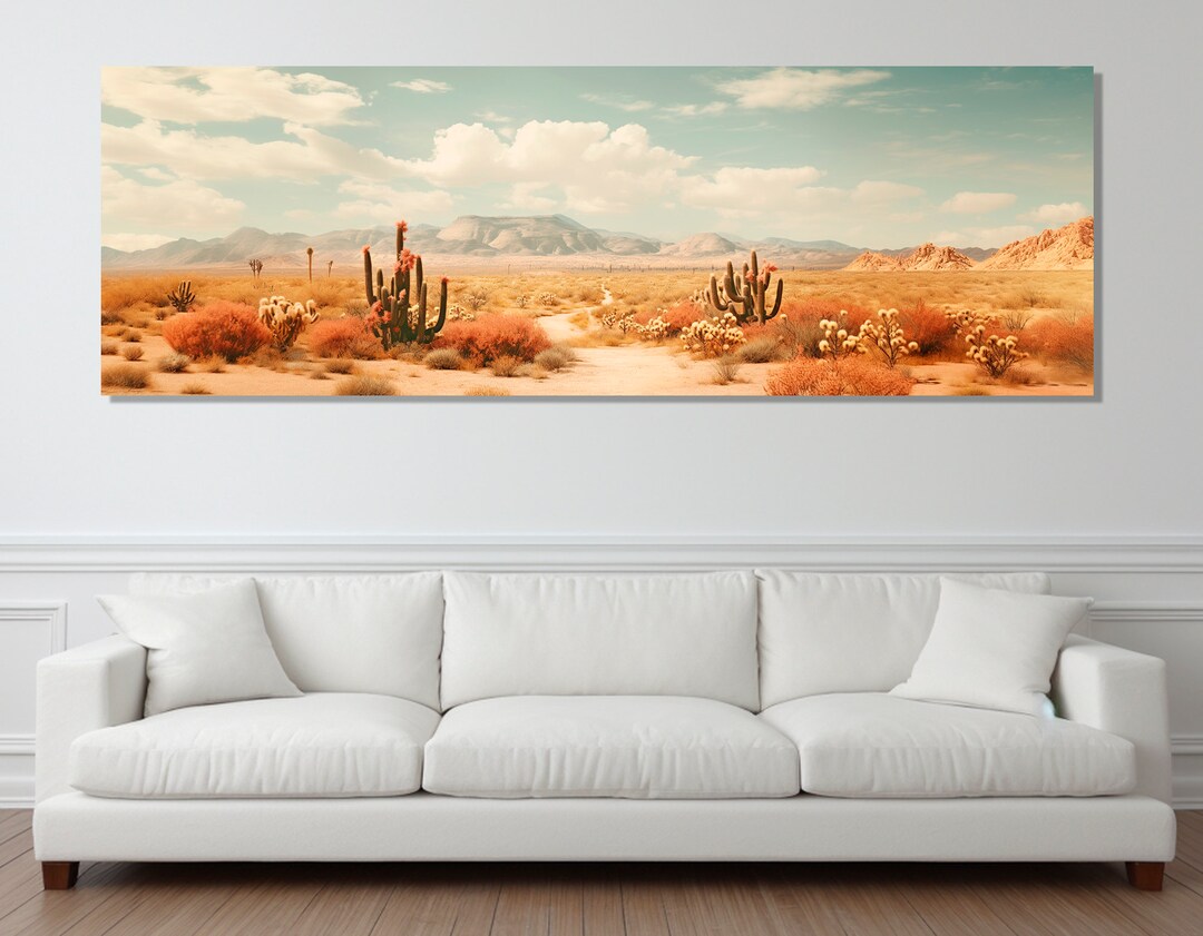 Large Desert Painting, Desert Panorama Canvas Print, Sonoran Desert ...