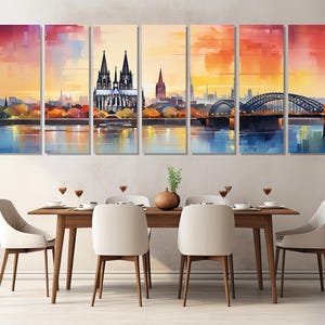 Abstract Cologne Panoramic Canvas Print, Cologne Wall Art, Cologne ...