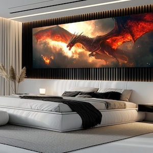 Scenic Dragon Canvas Print, Large Dragon Poster, Dragons Wall Art ...