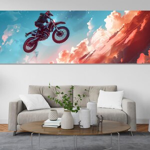 Large Motocross Jump Canvas Print, Motocross Wall Art, Abstract Dirt ...