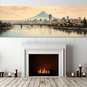 Abstract Portland Painting Canvas Print, Portland Wall Art, Portland ...