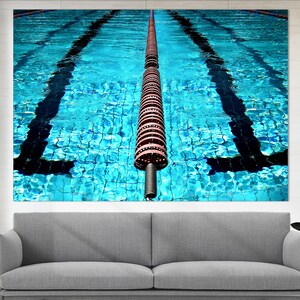 Swimming Pool Underwater Canvas Art, Swimming Wall Art, Swimmer Gift ...