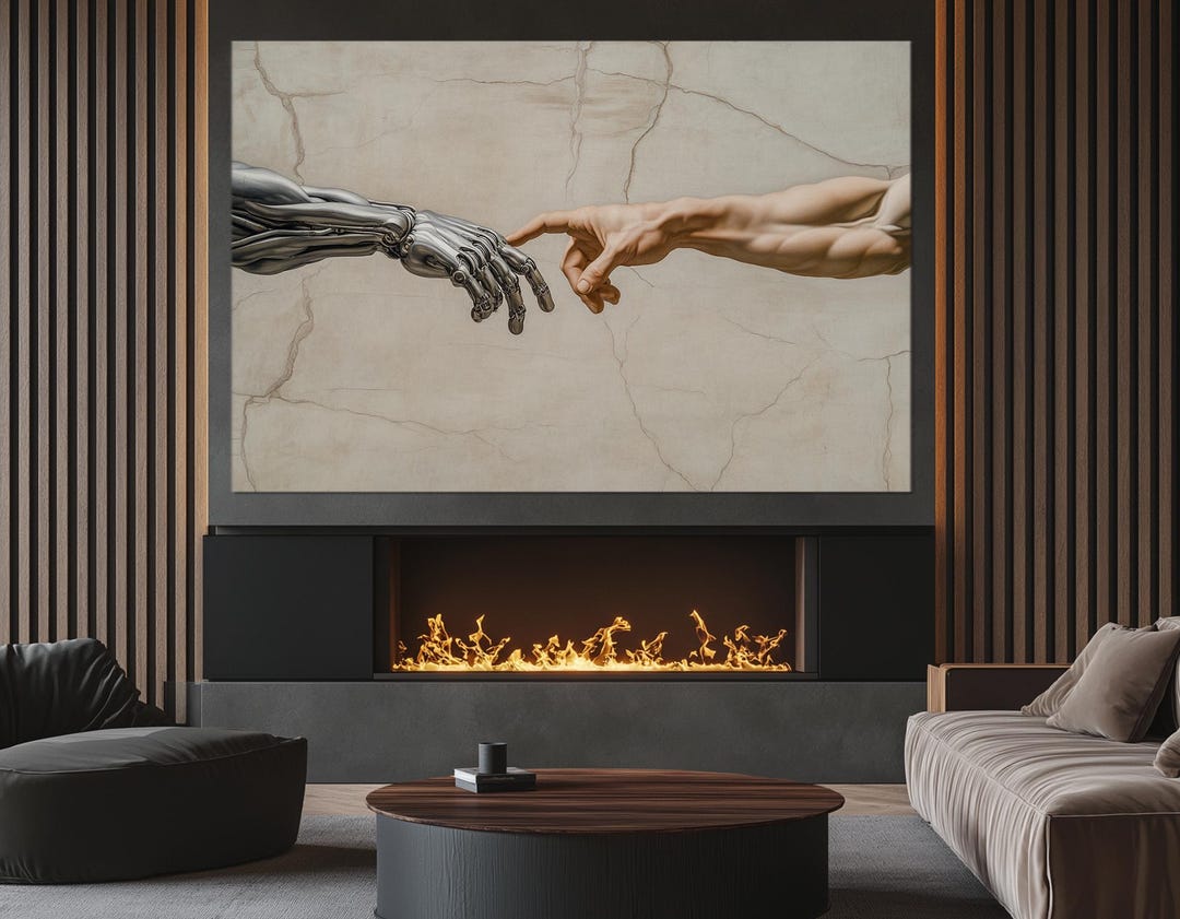Abstract the Creation of Adam Canvas Print, Robotics Wall Art ...