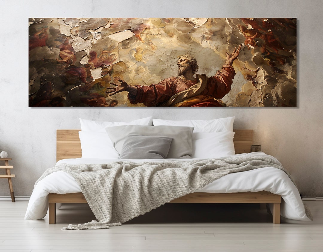 Vintage Roman Catholic Painting Canvas Print, Roman Catholic Wall Art ...