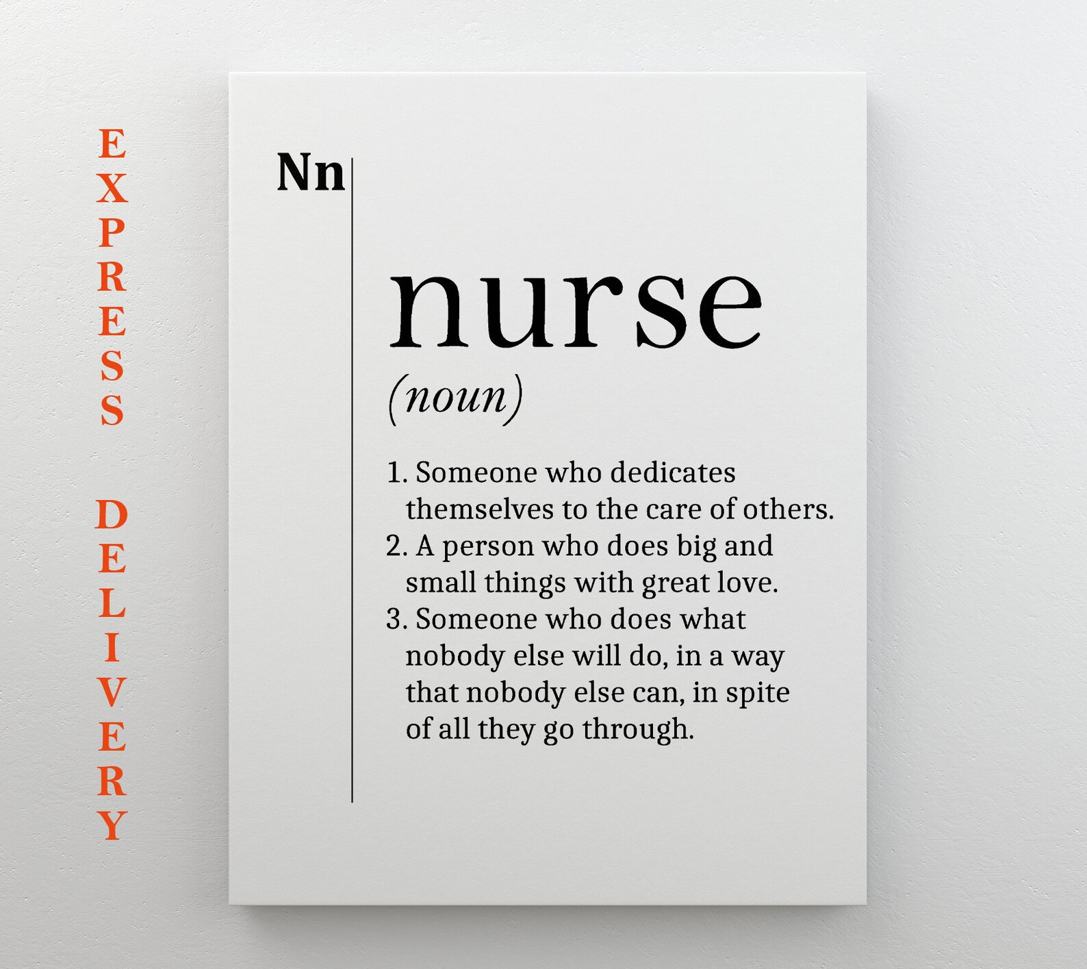 Nurse Definition Canvas Print, Nurse Gift, Nurse Wall Art, Nurse ...