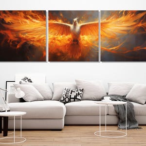 Large Bird of Fire Canvas Print, Panoramic Wall Art, Bird of Fire ...