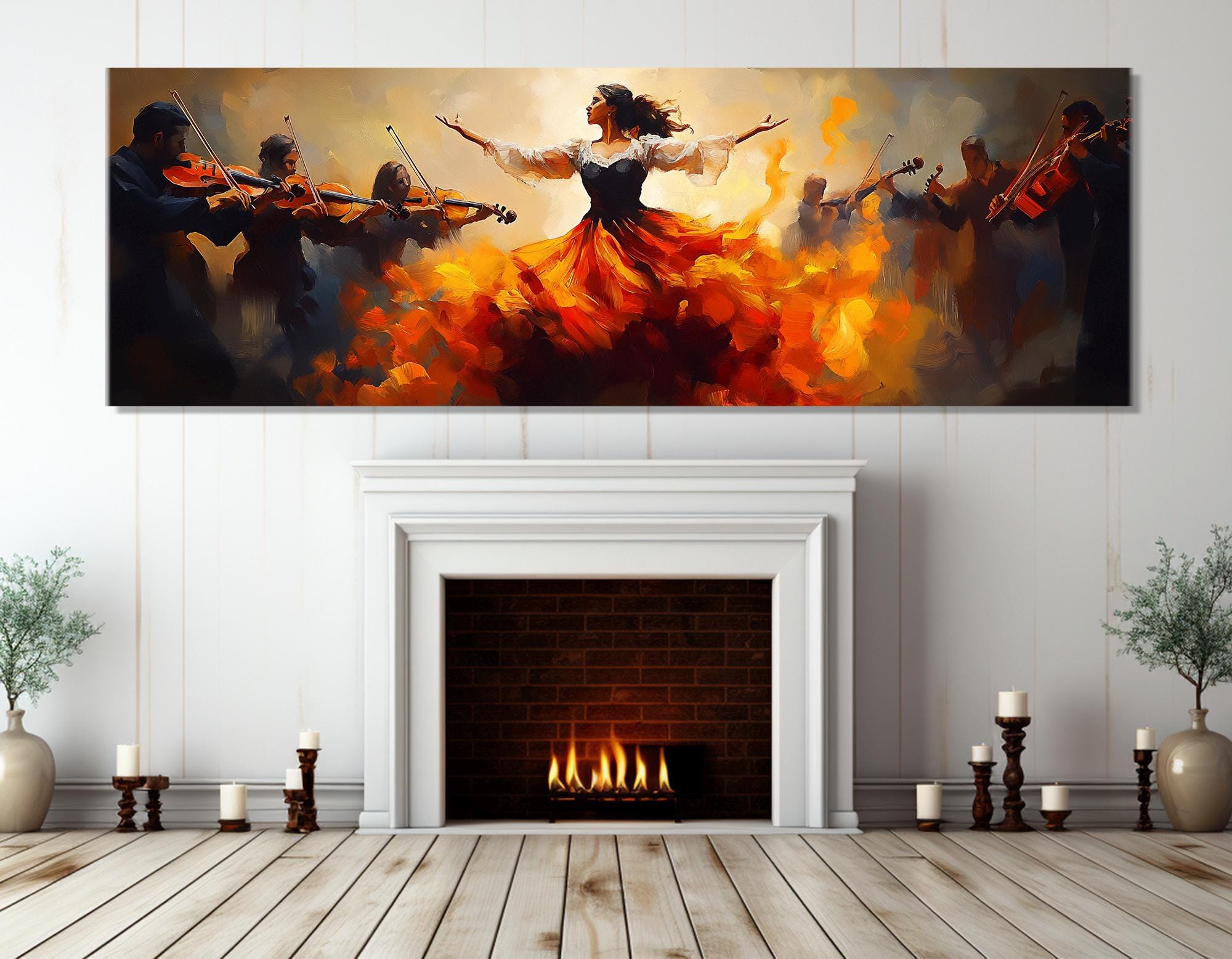 Beautiful Latina Dancer Canvas Print, Flamenco Dance Painting, Large ...