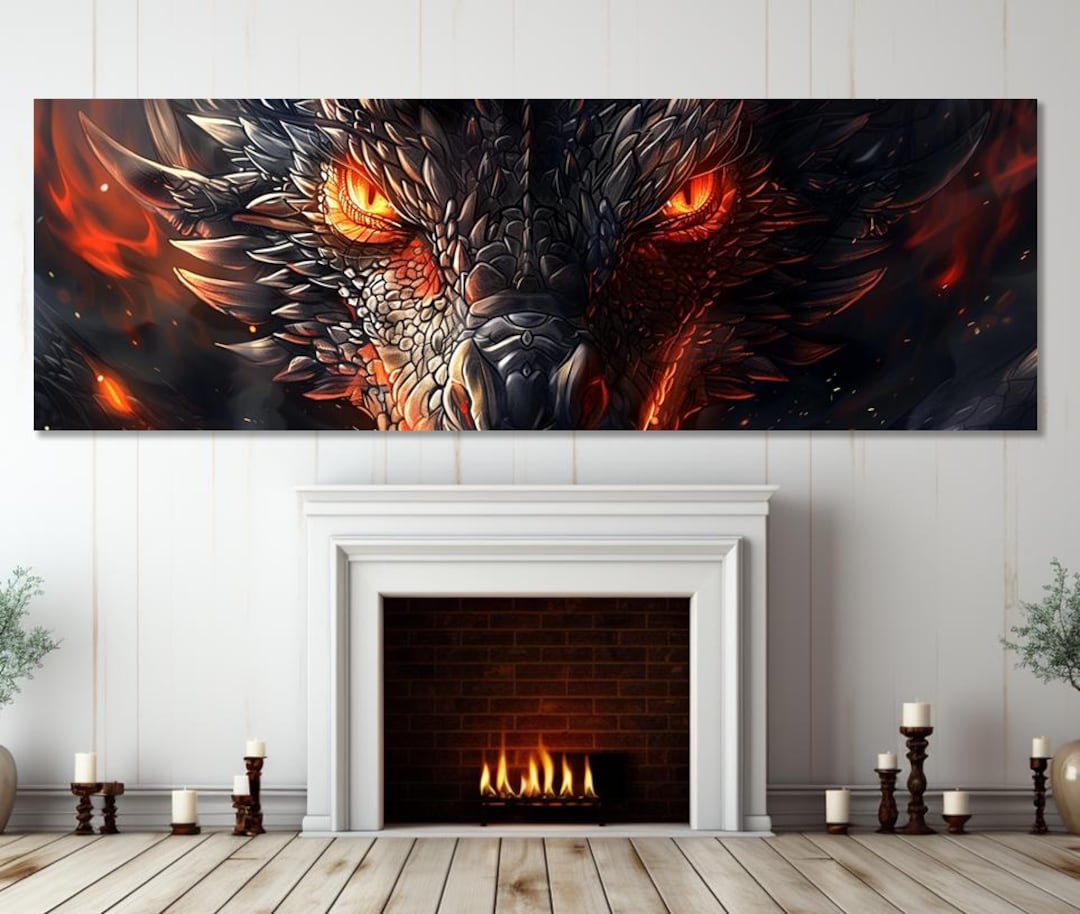 Dragon Look Canvas Print, Dragon Painting , Large Dragon Poster ...