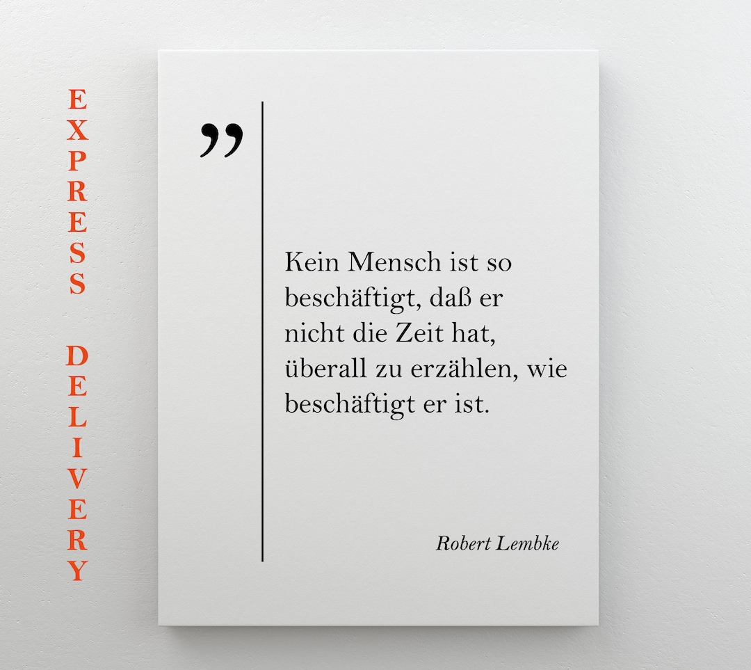 Robert Lembke Quote Canvas Print, Deutsche Zitaten, German Quotes ...