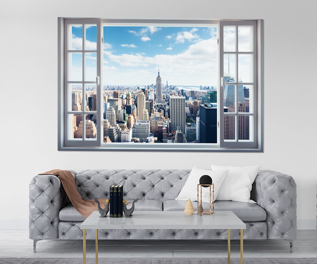 Open Window With New York City View Canvas Print, New York Wall Art ...