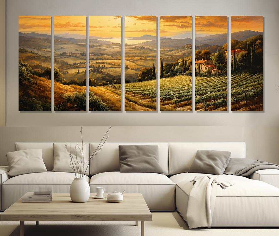 Extra Large Tuscany Panorama Canvas Print, Italy Wall Art, Tuscany ...