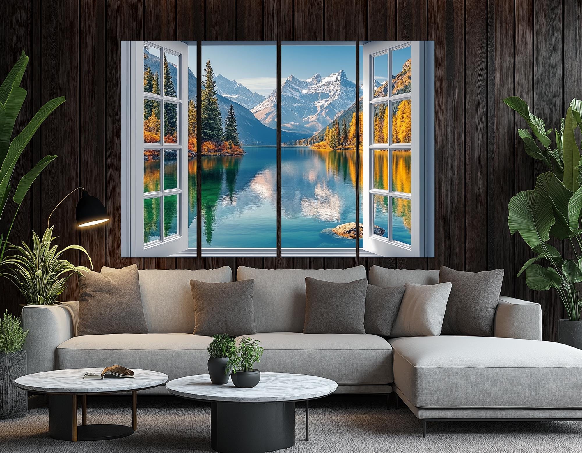 Open Window With the Banff National Park View Canvas Print, Alberta ...