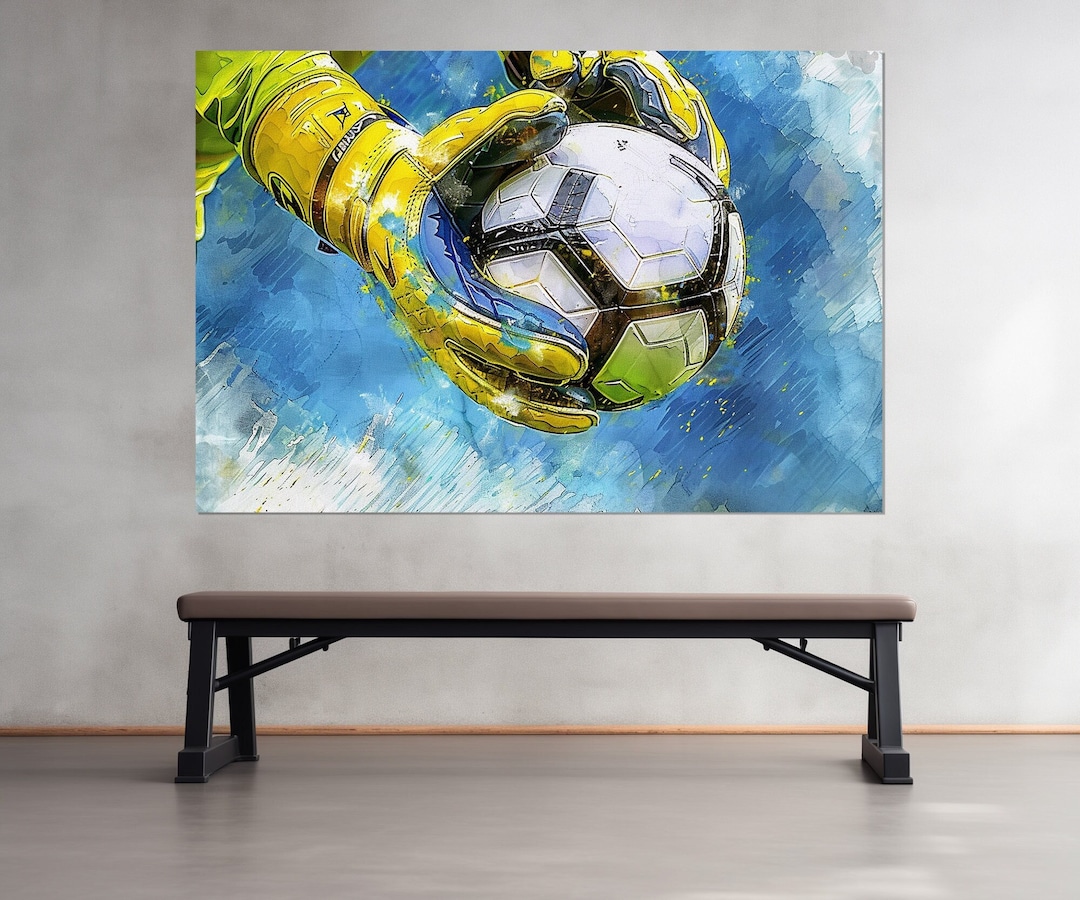 Soccer Ball in the Hands of Goalkeeper Canvas Print, Goalkeeper Gift ...