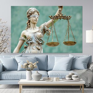 Lawyer Office Wall Decor, Lady Justice Canvas Print, Law Painting ...