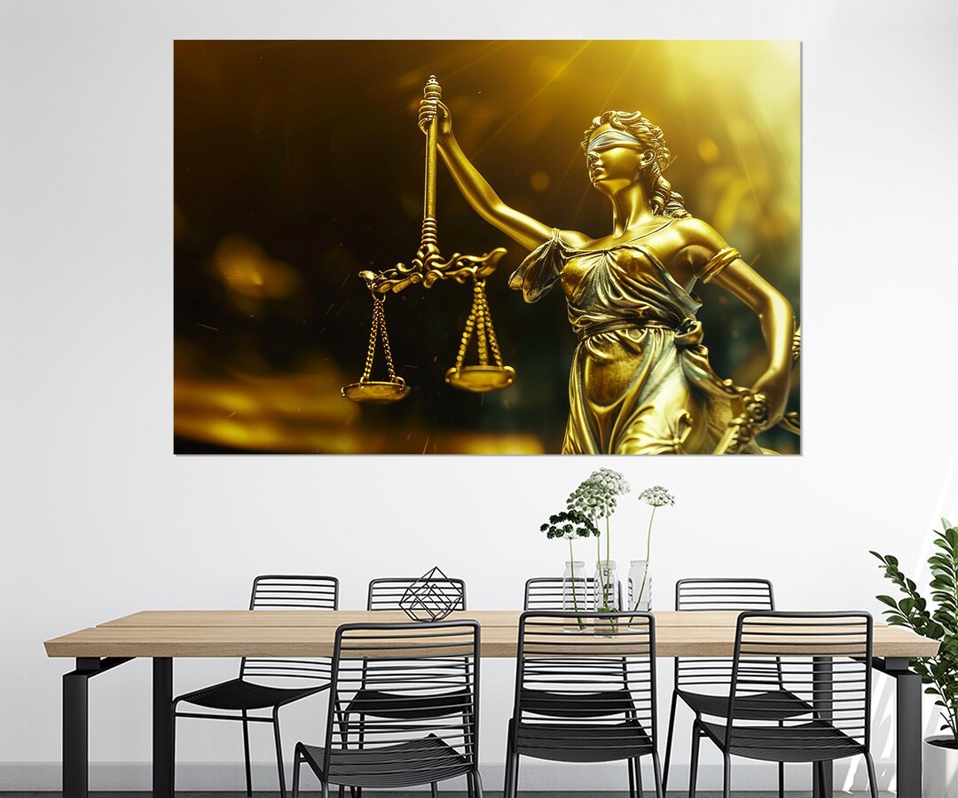 Lady Justice Canvas Print, Gift for Lawyer Office Decor, Judge Wall Art ...